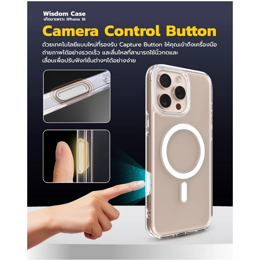 Wisdom Case สำหรับรุ่น IP16 PRO MAX /16 PRO /16 PLUS /16 เคสพรีเมียม ...