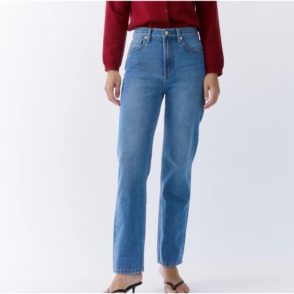 AIMER - 90s High Rise Jeans กางเกงยีนส์ผู้หญิง ทรงขากระบอก | Shopee ...