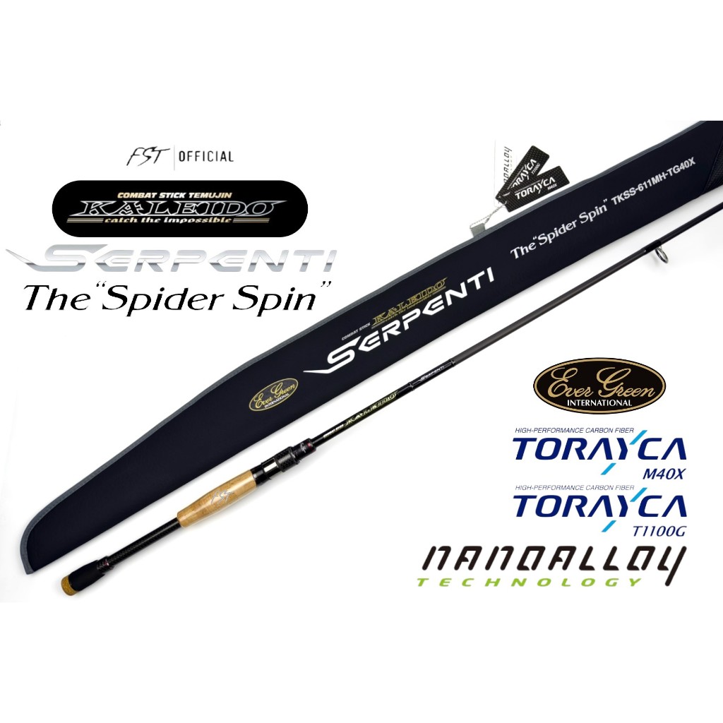 คันเบ็ด Evergreen KALEIDO Serpenti - The "Spider Spin" TKSS-611MH-TG40X ของแท้ | Shopee Thailand