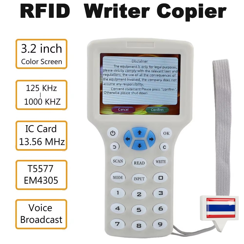 English 10 Frequency New Handheld RFID Duplicator IC/ID NFC Smart Chip ...