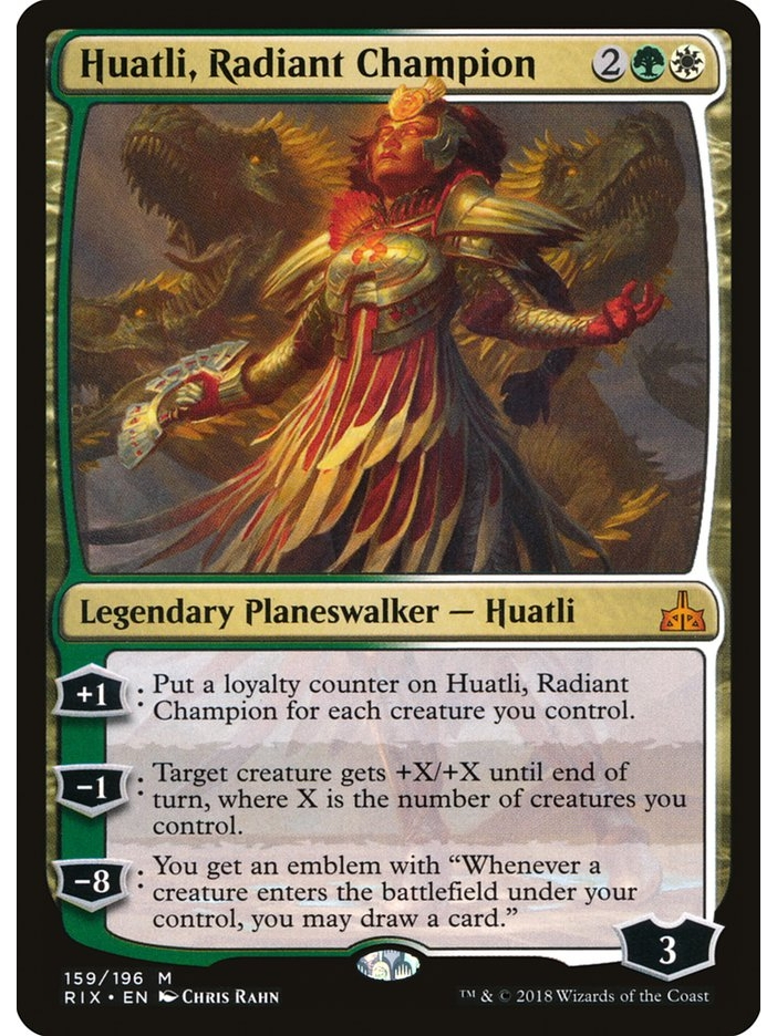 Huatli, Radiant Champion RIX Rivals of Ixalan การ์ด Magic the Gathering ...