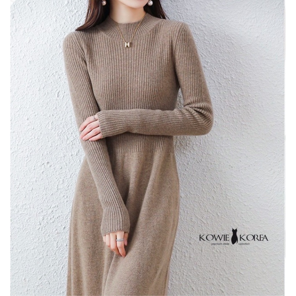 Kowie Korea ( 434 ) Cacao เดรสยาวไหมพรม ชุดเที่ยวต่างประเทศ เที่ยวเหนือ ...