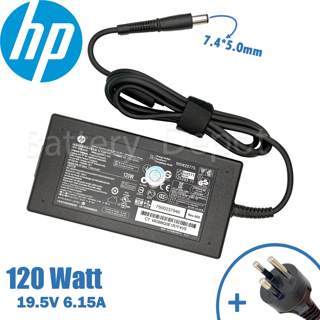 HP Adapter ของแท้ HP Elite Mini 600 G9 Desktop PC 120W 7.4mm สายชาร์จ ...