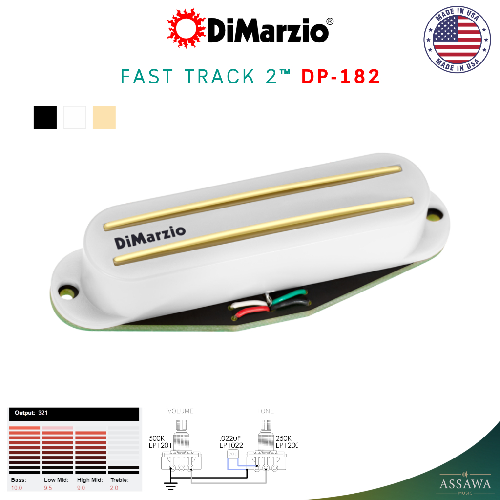 Dimarzio DP-182 FAST TRACK 2 ปิ๊กอัพกีต้าร์ไฟฟ้า DP182 Pickup Guitar ดิ ...