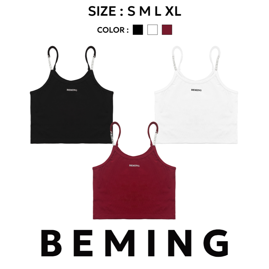 Bemingtop831(S-XL)-Gram tank top เสื้อสายเดี่ยวงานอะไหล่เก๋ Beming สาย ...