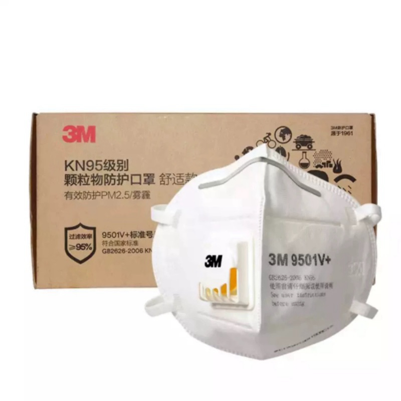 Mask 3M หน้ากากอนามัย 3M N95 รุ่น 9501V+ สีขาว 1 ห่อ 3M 9501V+ | Shopee ...