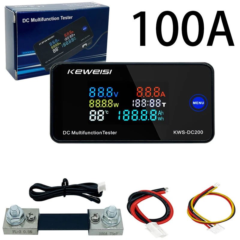 KEWEISI แอมป์มิเตอร์หน้าจอสี Power Tester DC 100A | Shopee Thailand