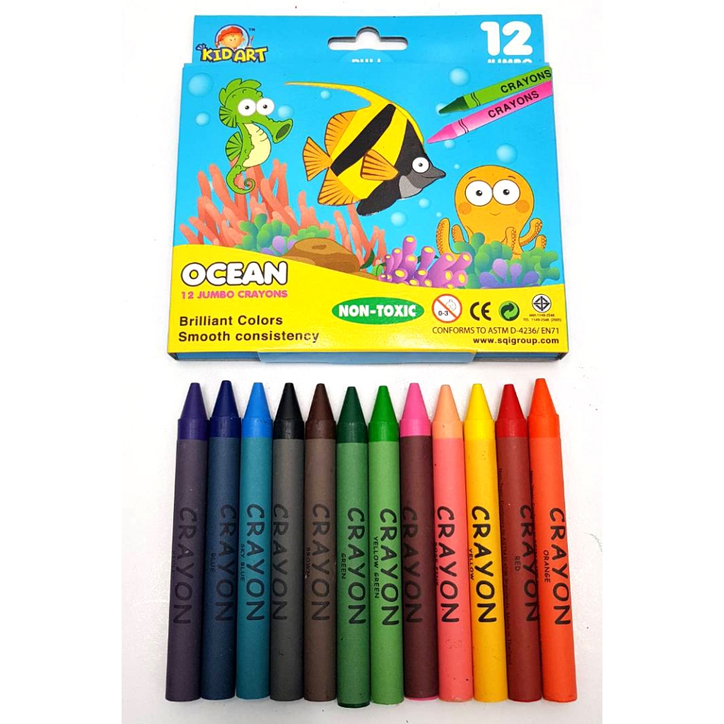 คิดอาร์ต สีเทียน12สี ไร้สารอันตราย คละแบบ Kidart 12 Crayons | Shopee ...