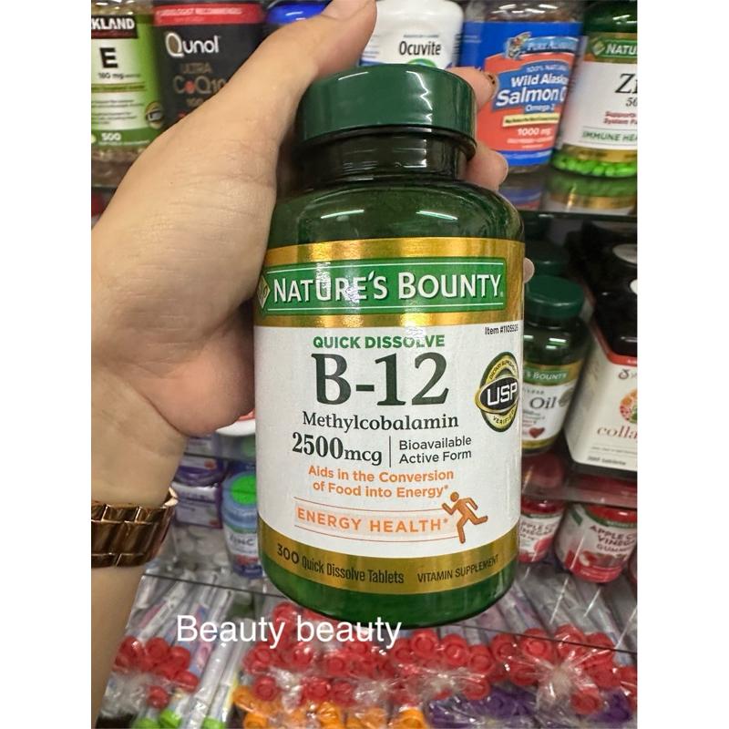 Nature's Bounty Vitamin B-12 2500 mcg 300 Quick Dissolve | Shopee Thailand