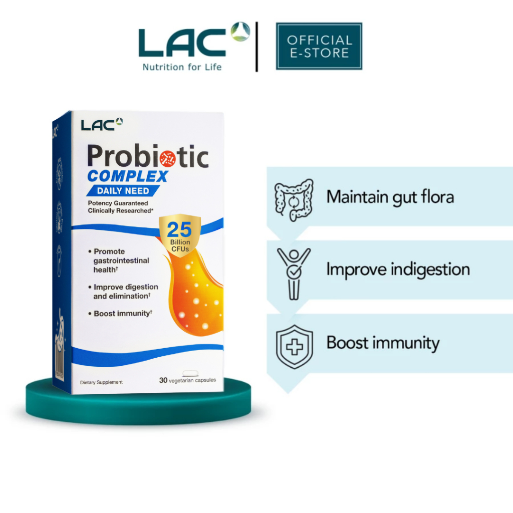 [LAC PROBIOTIC] Probiotic Complex 25 Billion CFU - Daily Support (30 ...
