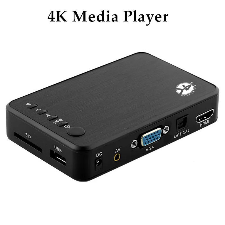 4K Media Player 4k Ultra HD Media Player H.265 VGA USB Disk SD Card ...