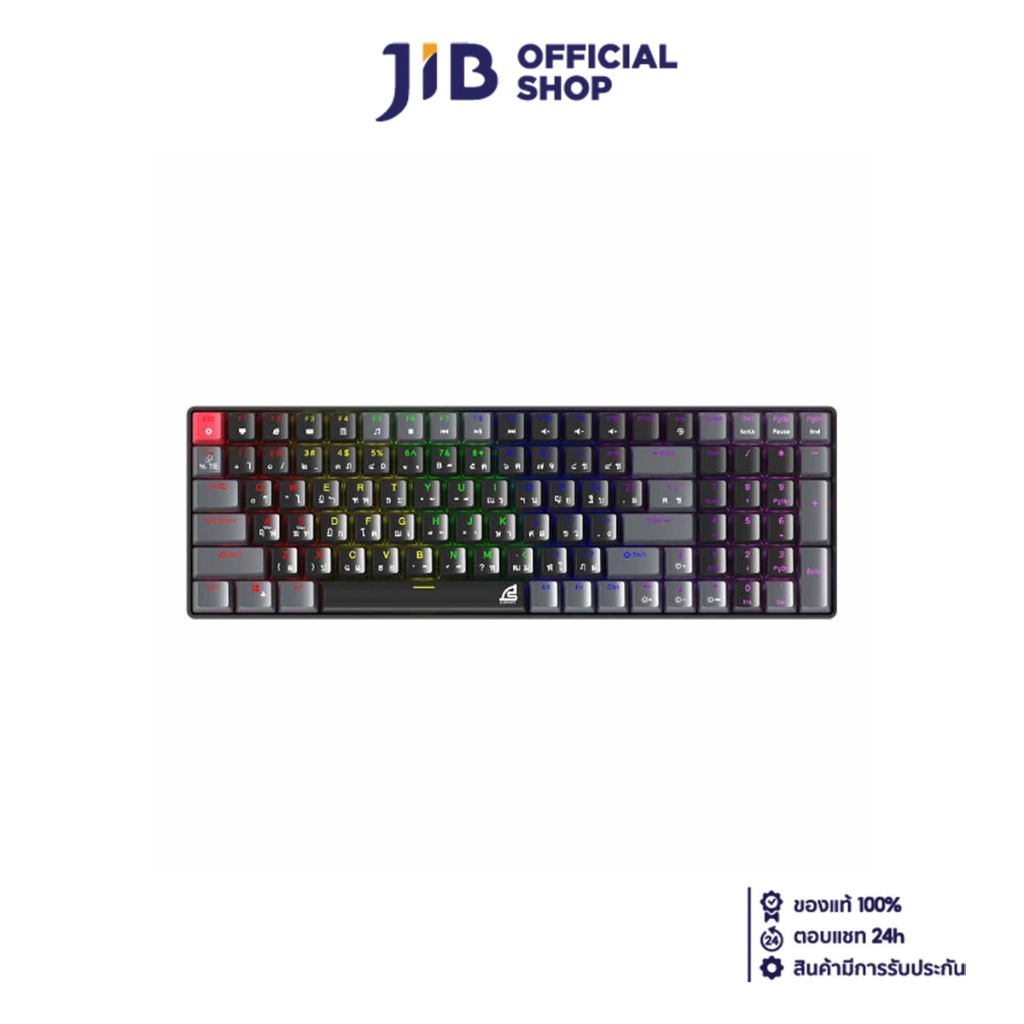 KEYBOARD (คีย์บอร์ด) SIGNO KB-723 MOBILUS (BLACK-GREY) MINI RGB EN/TH ...