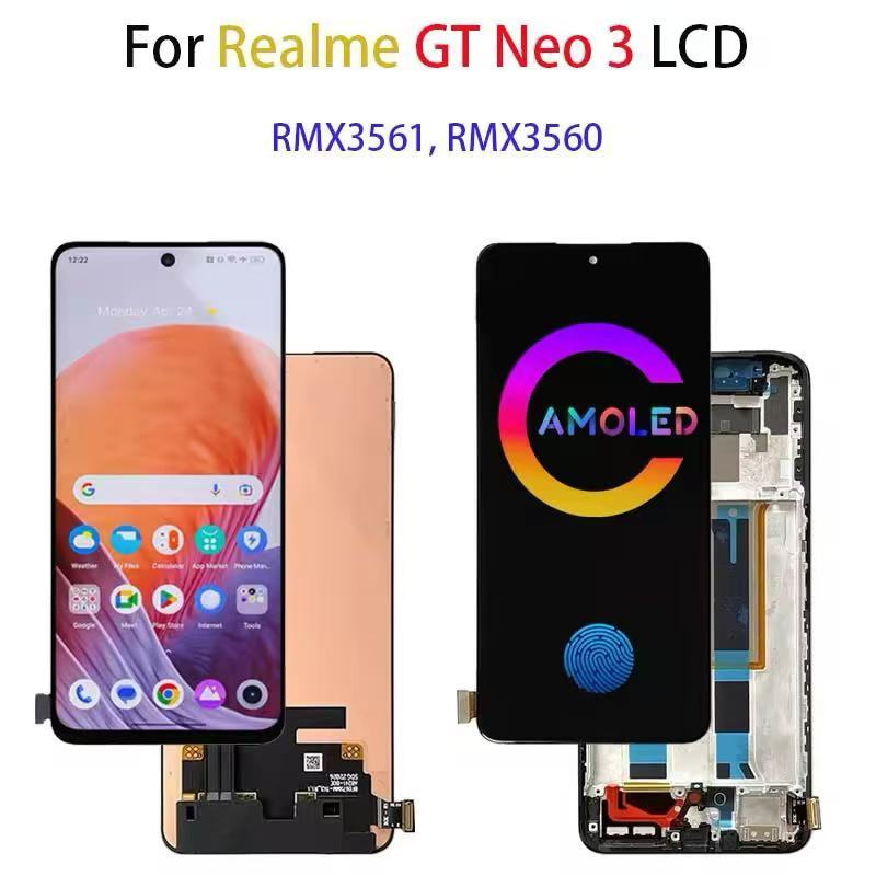 AMOLED ต้นฉบับสำหรับ Oppo Realme GT NEO3 GT NEO 3 RMX3561 RMX3560 Pantalla จอแสดงผล LCD หน้าจอ ...