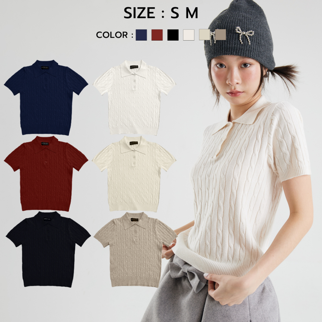 Bemingtop765(S/M) - Beming Basic Polo ดีเทลใกล้เคียงกับ Luna ต่างเรื่องแพทเทิร์นใหญ่กว่า ใส่สบาย ...