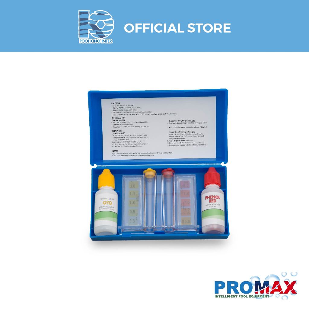 PROMAX: ชุดทดสอบคุณภาพน้ำคลอรีนและกรด-ด่าง TESTKIT | Shopee Thailand