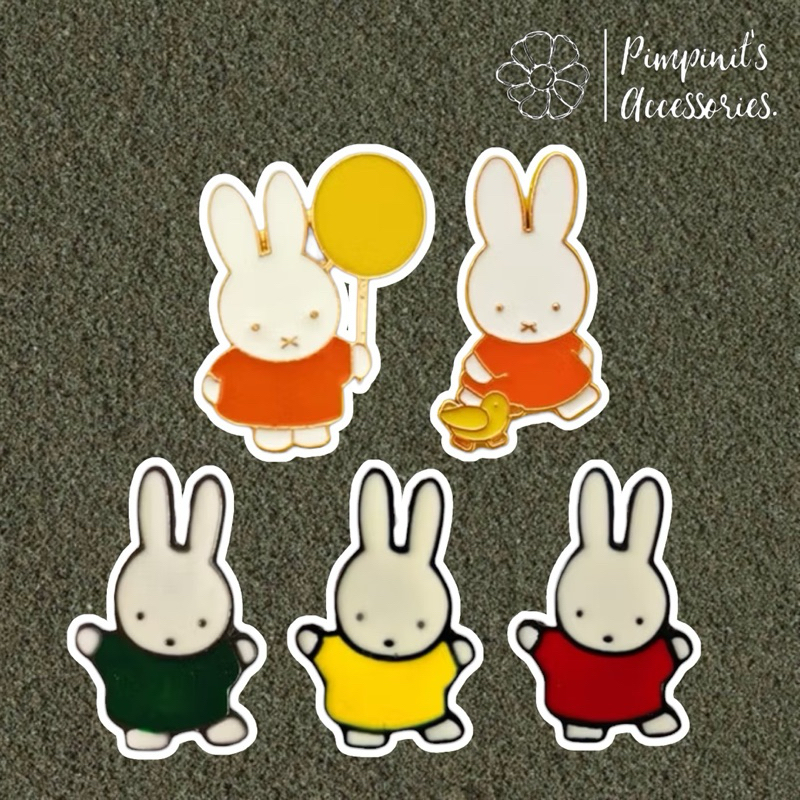 ร้านในไทยพร้อมส่ง : เข็มกลัดลายกระต่ายขาวมิฟฟี่ | MIFFY WHITE RABBIT ...