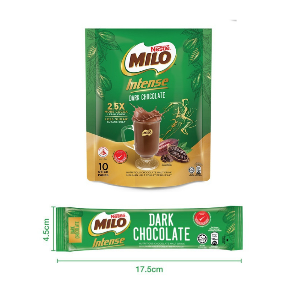 Nestle Milo Intense Dark Chocolate less sugar มี 3 ตัวเลือก น้ำหนัก 330 ...