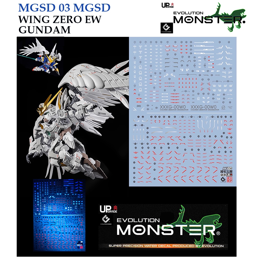 ดีคอลน้ำ MONSTER EVO] MGSD 03 MGSD WING ZERO EW GUNDAM WATER SLIDE DECAL FLUORESCENT MGSD03 ...