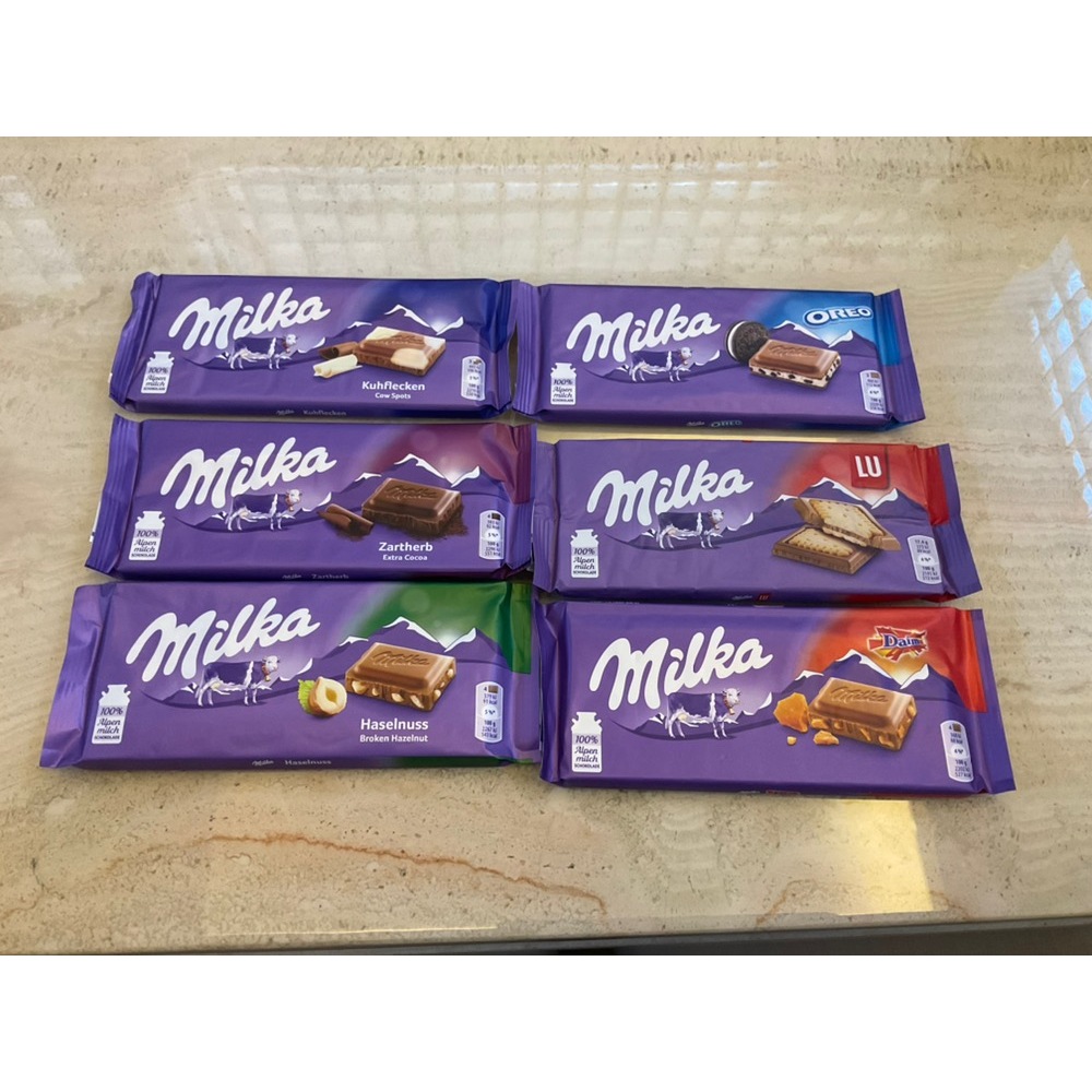 Milka chocolate bar ช็อคโกแลตจากเยอรมัน ขนาด 87-100g มี 10 กว่ารส ...
