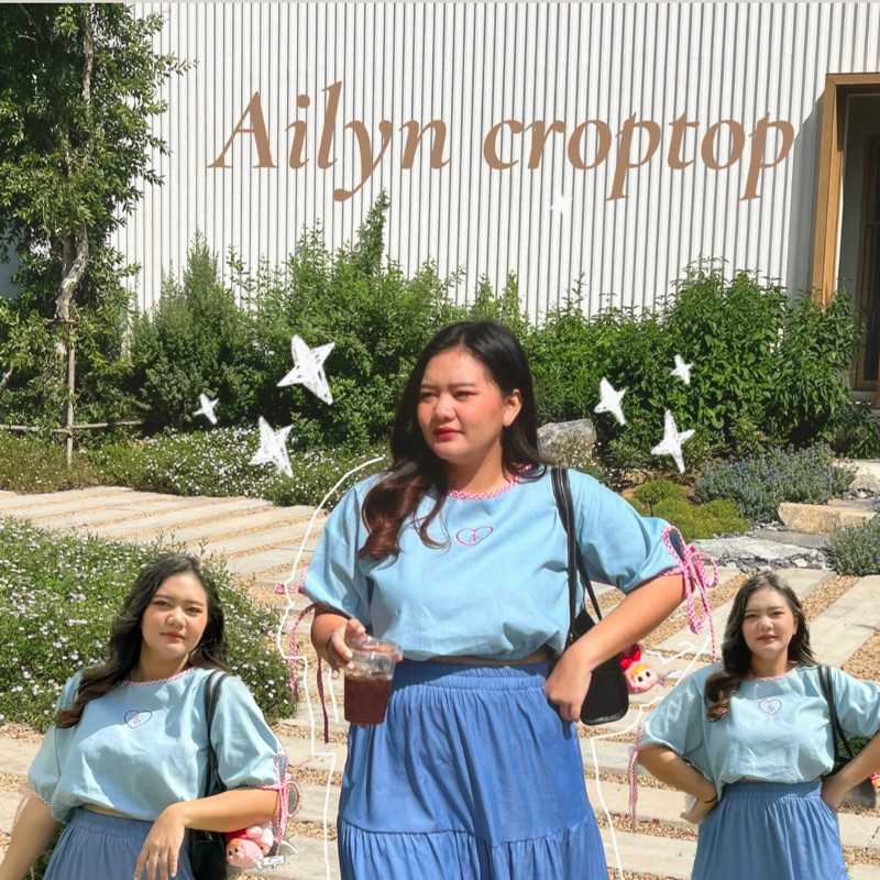 [อก 40-50”] เสื้อจั้มเอว สาวอวบ - Ailyn croptop | Shopee Thailand