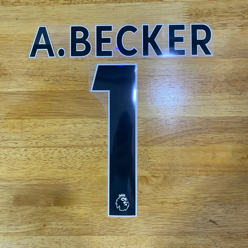 [ของแท้] ชื่อและเบอร์นักเตะ A.Becker ของ Liverpool สีดำ Font Premier ...