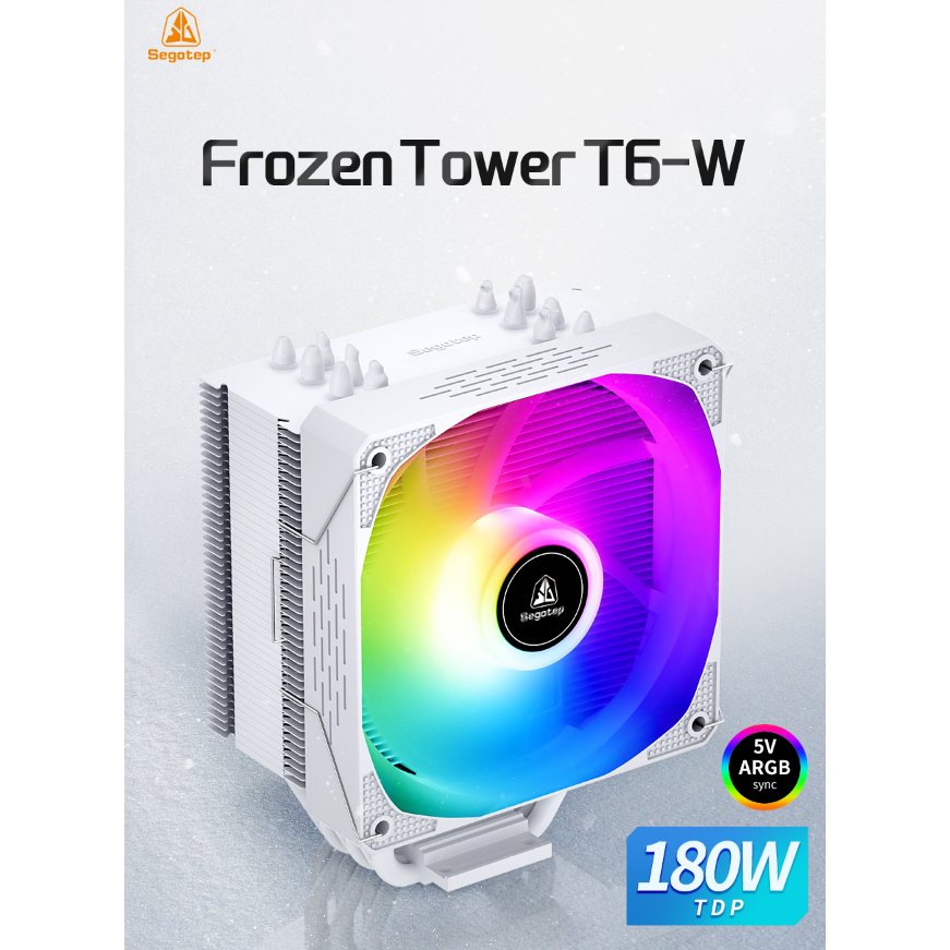 Cpu Cooler Segotep T6 Tower 6Heatpipe ARGB พัดลม 12 ซม. 6 ท่อ Heatpipe ...