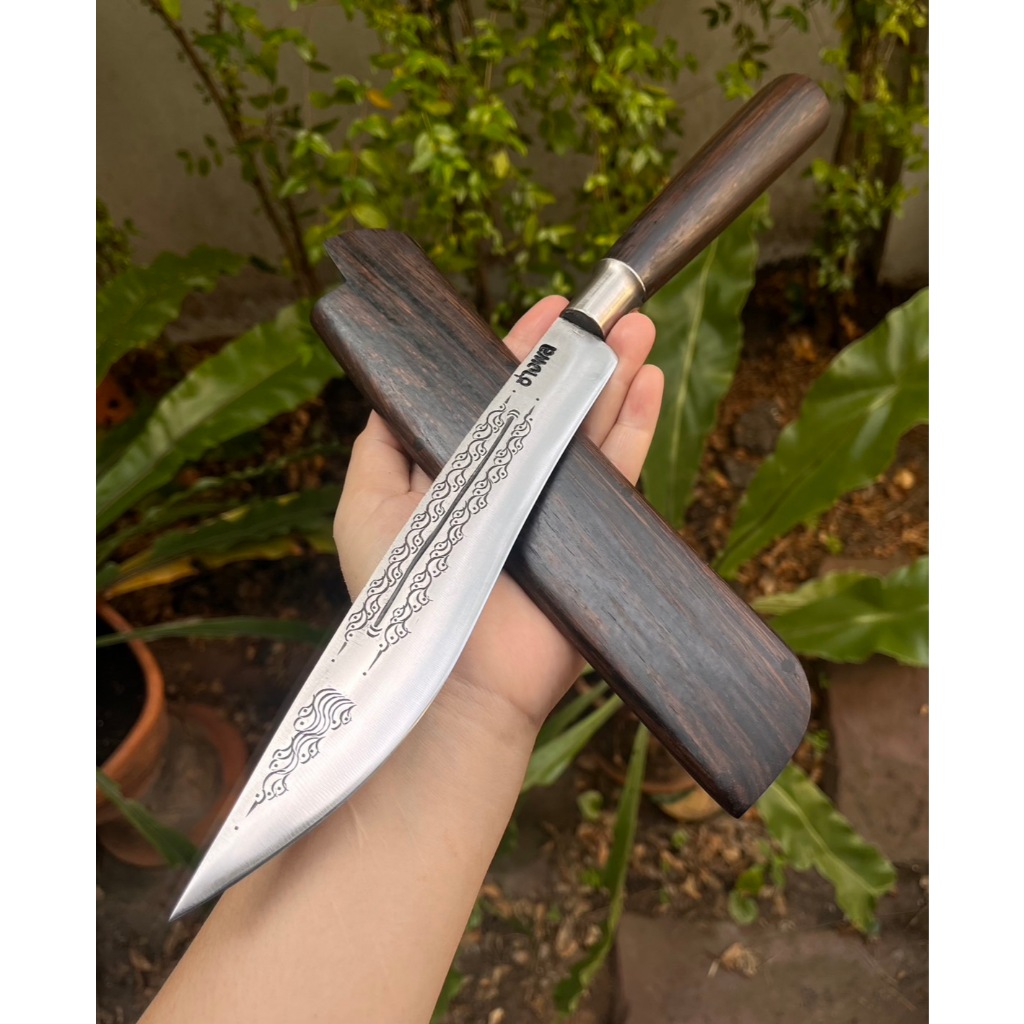 มีดควาญ Machete มีดเหน็บ E-Nep มาเชเต้ Camp มีดหมอ ใบ 8.7” เหล็กใบผาน ตีร้อน ผิวขัด ตอกลาย คอเลส ...