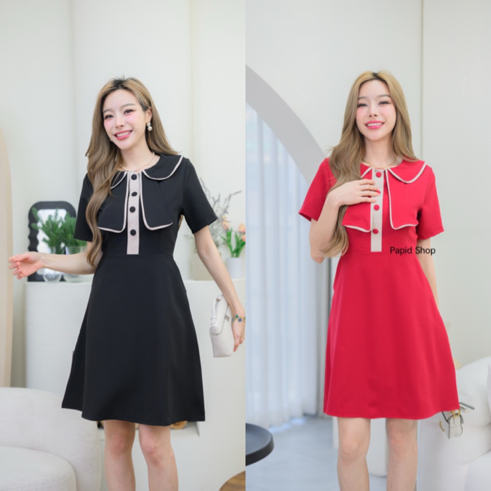 Dress By Papid เดรสทำงาน เดรสแฟชั่น รหัส551 | Shopee Thailand