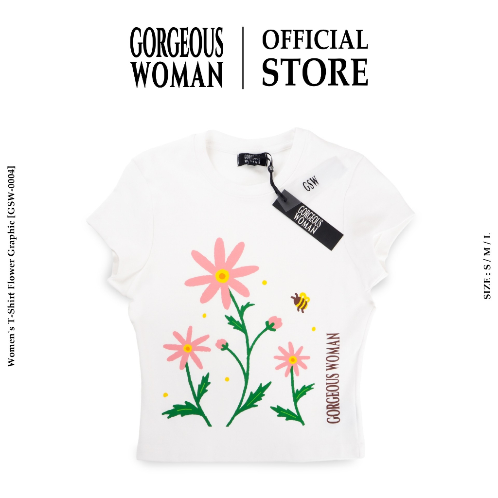 GSW-0004 Women's T-Shirt Flower graphic | Shopee Thailand