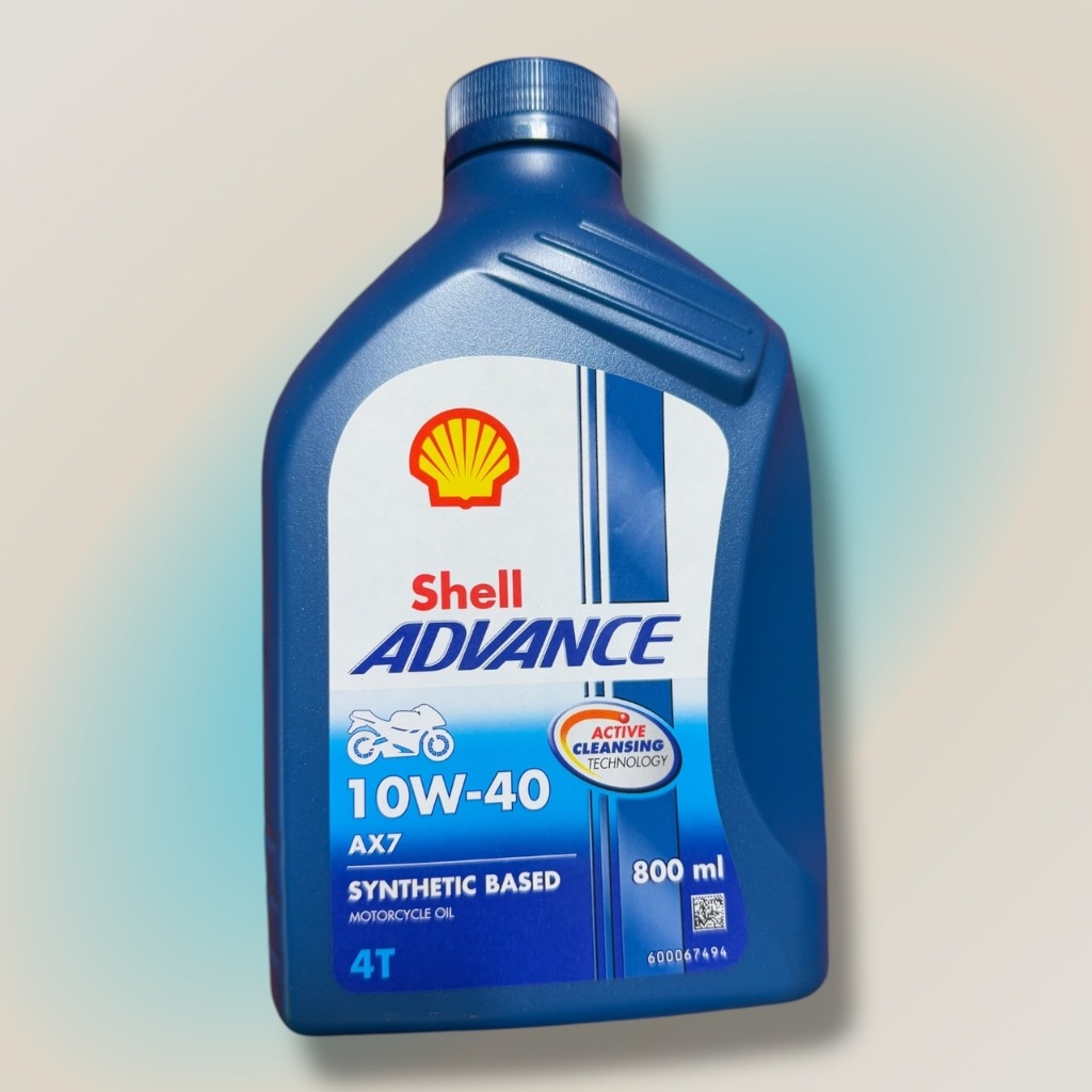 น้ำมันเครื่องรถมอเตอร์ไซค์กึ่งสังเคราะห์ ยี่ห้อ Shell ADVANCE AX7 10W ...
