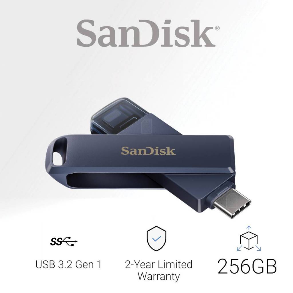 Sandisk Phone Drive 256G (SDIXD0N-256G-GN6NE) แฟลชไดรฟ์ 2in1ใช้สำหรับ ...
