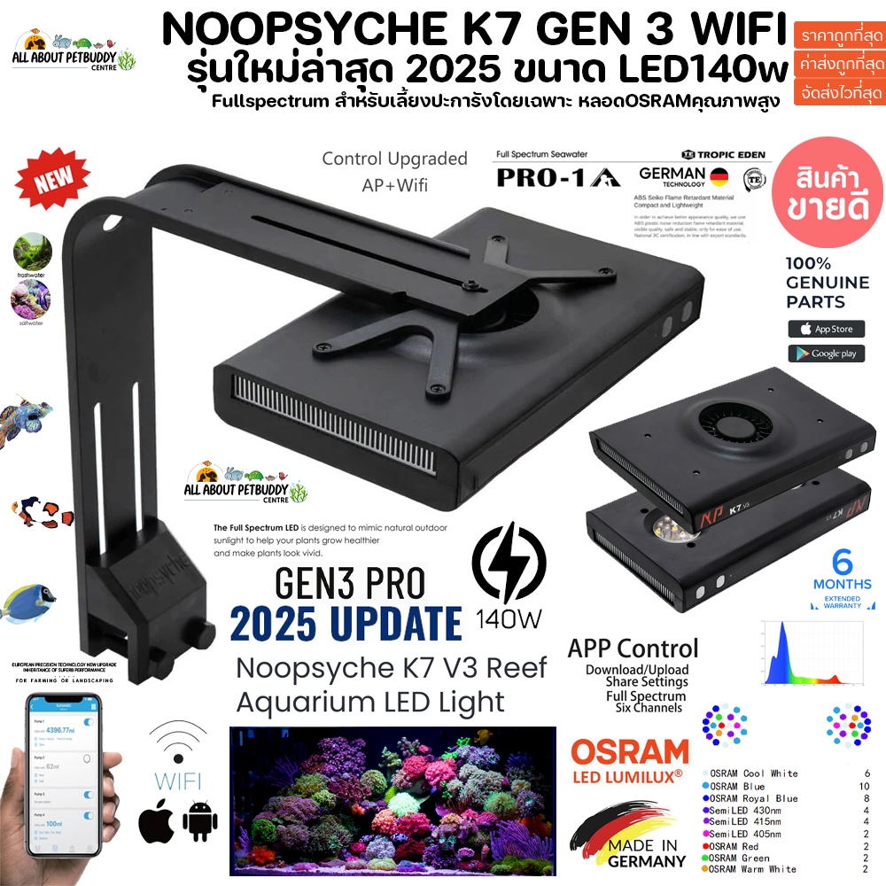 (รับประกันสินค้า) รุ่นใหม่2025 คุมผ่านมือถือ Noopsyche K7 PRO V3 LED ...