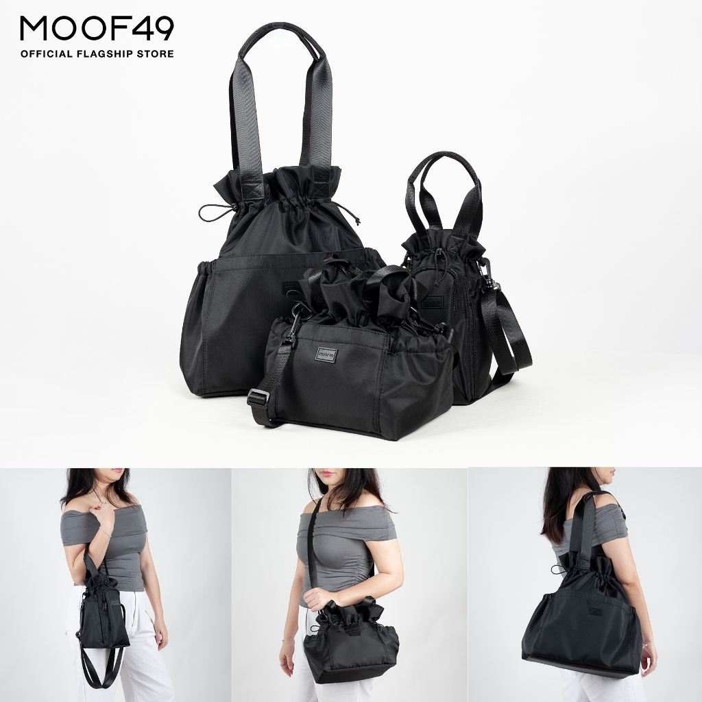 MOOF49 Dumpling Black Bag กระเป๋าผ้าไนล่อนทรงเกี๊ยว สีดำ รุ่นใหม่ล่าสุด มีหลายขนาด | Shopee Thailand