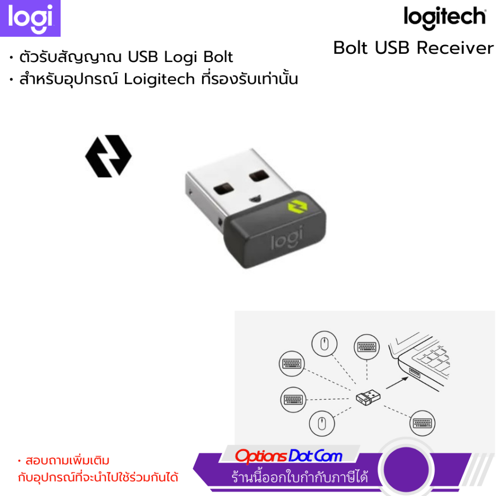 Logitech Bolt USB Receiver ตัวรับสัญญาณ USB Logi Bolt | Shopee Thailand