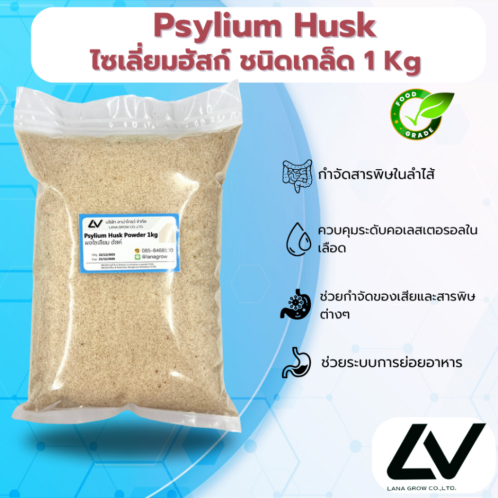 Psyllium husk Flakeไซเลี่ยมฮัสค์ ไฟเบอร์ ชนิดเกร็ด 1kg | Shopee Thailand