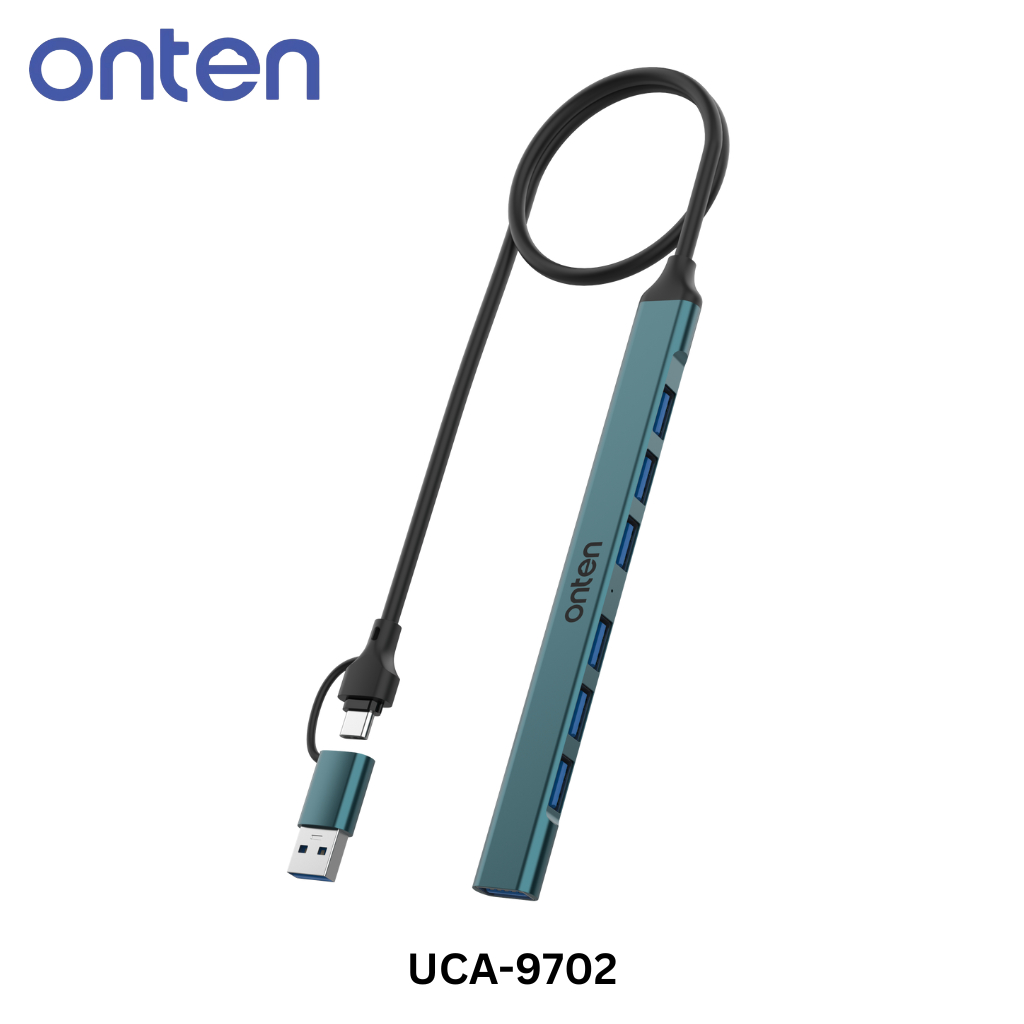 Onten UCA-9702 / 2 in 1(USB-C+USB 3.0)7 Port Hub | Shopee Thailand