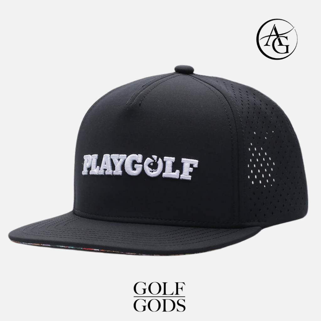 Golf Gods หมวก TOUR PRO PlayGolf Golf Hat สีดำ ปีกแบน | Shopee Thailand