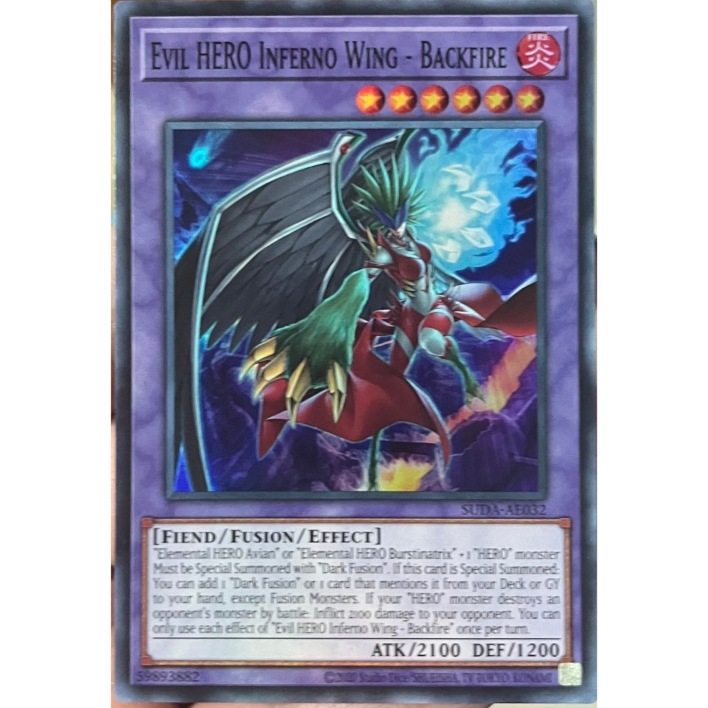 Yugioh Asia-Eng [SUDA-AE032] Evil HERO Inferno Wing - Backfire (Super ...
