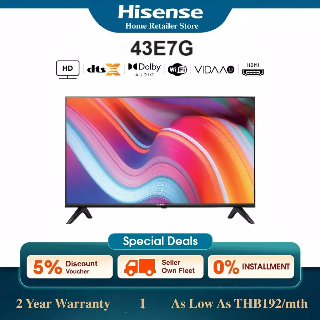 Hisense TV รุ่น 43E7G/4K QLED Google TV/Quantum Dot/HSR/Dollby Atmos ...