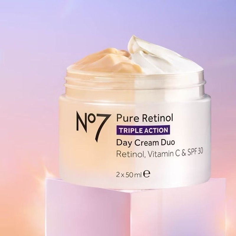 No7 Pure Retinol Triple Action Day Cream Duo Retinol, Vitamin C & Spf ...