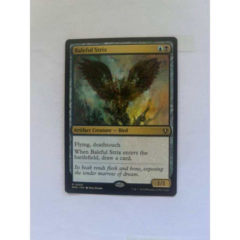 การ์ด MTG Baleful Strix Multi Magic the Gathering EDH รุ่น MKC สภาพ Ex ...