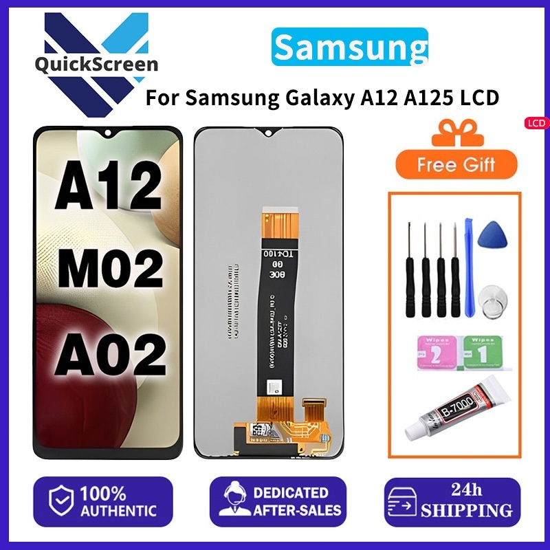 [QuickScreen] จอ LCD หน้าจอสัมผัสต้นฉบับสำหรับ Samsung Galaxy A12 A125 ...