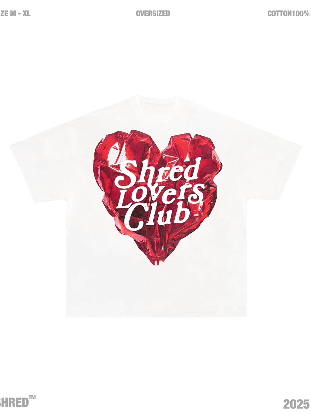 SHRED® - LOVERS CLUB -BLACK & WHITE TEE - COTTON100% - เสื้อยืดทรงโอ ...
