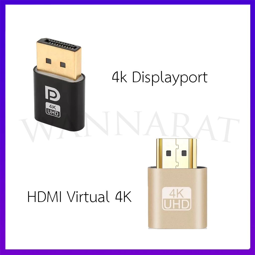 4k Displayport Dummy Plug / HDMI Virtual 4K HDMI DDC EDID Dummy Plug ...