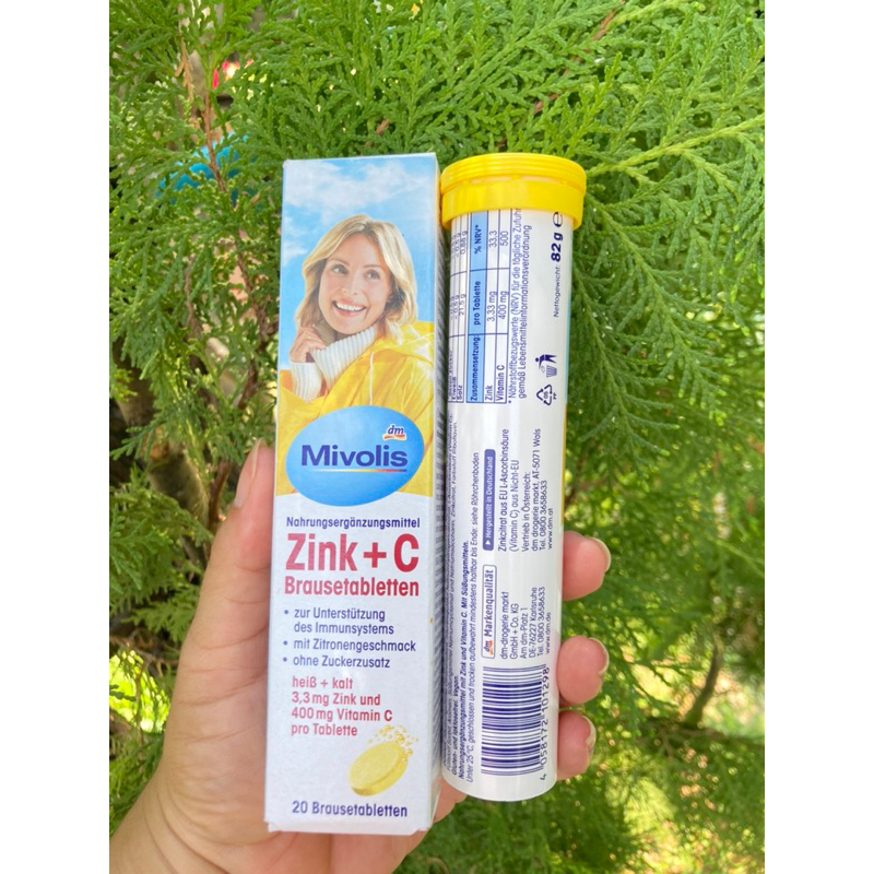 ลดสิว ผมร่วง (เม็ดฟู่) เยอรมัน Mivolis Zink+C Brausetabletten รักษาสิว ...