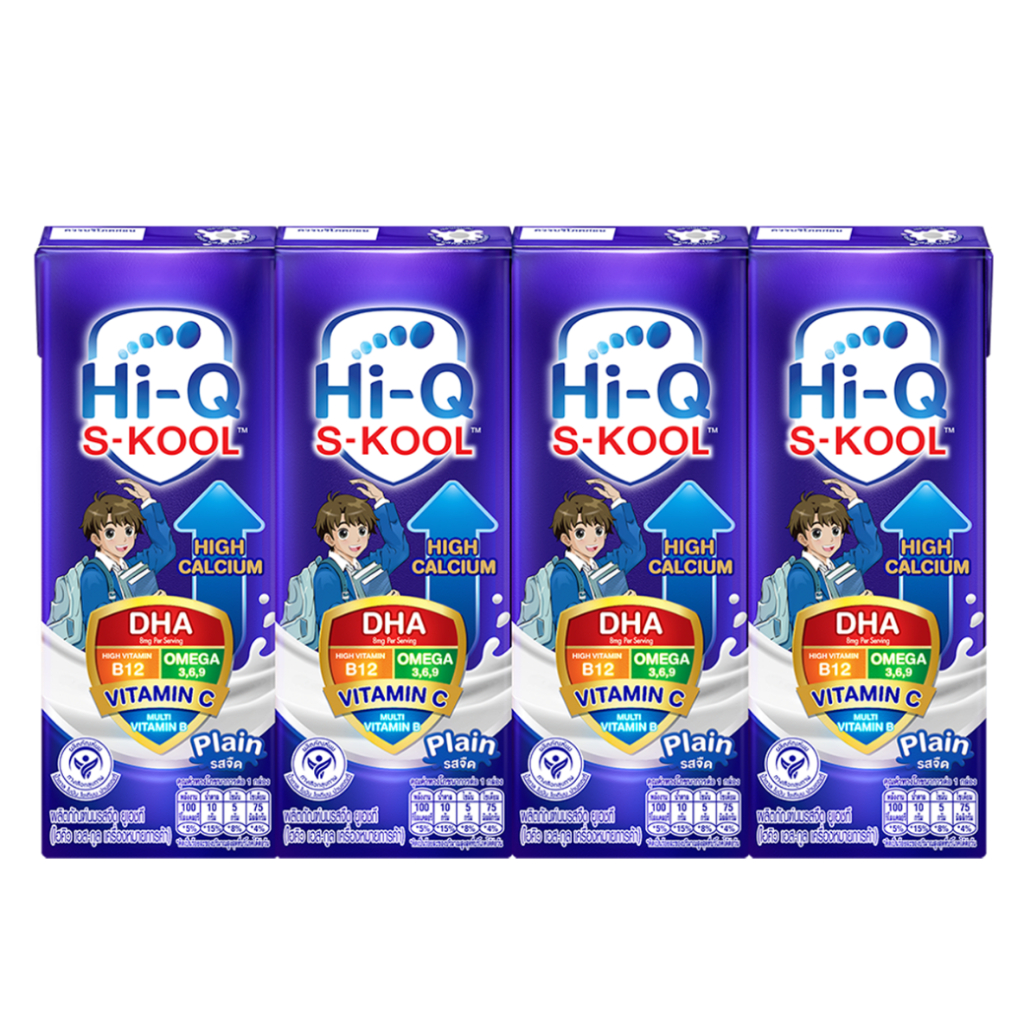 (ของแถมงดจำหน่าย) Hi Q UHT S kool 180 ml. (Pack4) นมยูเอชที นมวัยประถม นมไฮคิวเอสกูล รสจืด 180 ...
