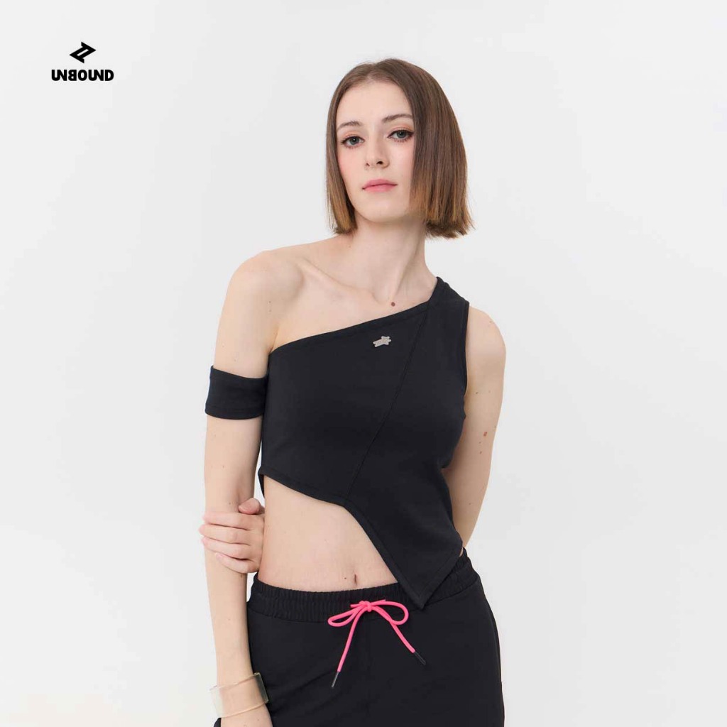 UNBOUND ANDROMEDA ONE SHOUDER RIB TOP > BLACK เสื้อปาดไหล่เฉียง สีดำ | Shopee Thailand