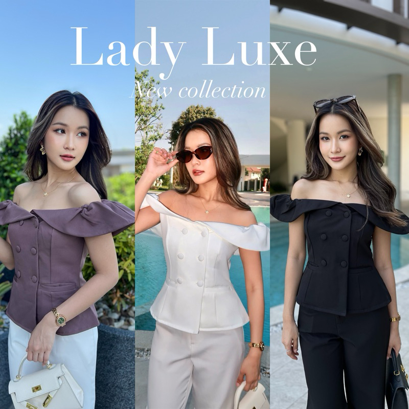Lady Luxe : เสื้อสูทปาดไหล่ บุซับในทั้งตัว ดีเทลกระดุมใช้งานได้จริง ...