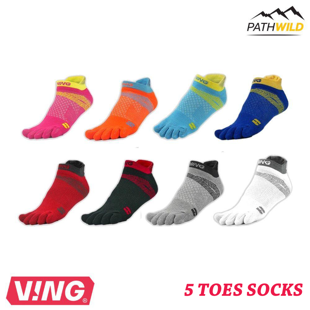 ถุงเท้า 5 นิ้ว VING 5 TOES SOCKS / FREE SIZE ลดการเสียดสีระหว่างนิ้วเท้า มีความทนทานต่อการรับแรง ...