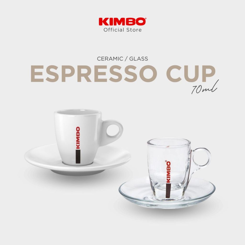 Kimbo Espresso Cup with Saucer แก้วกาแฟเอสเพรสโซ พร้อมจานรอง (Glass ...